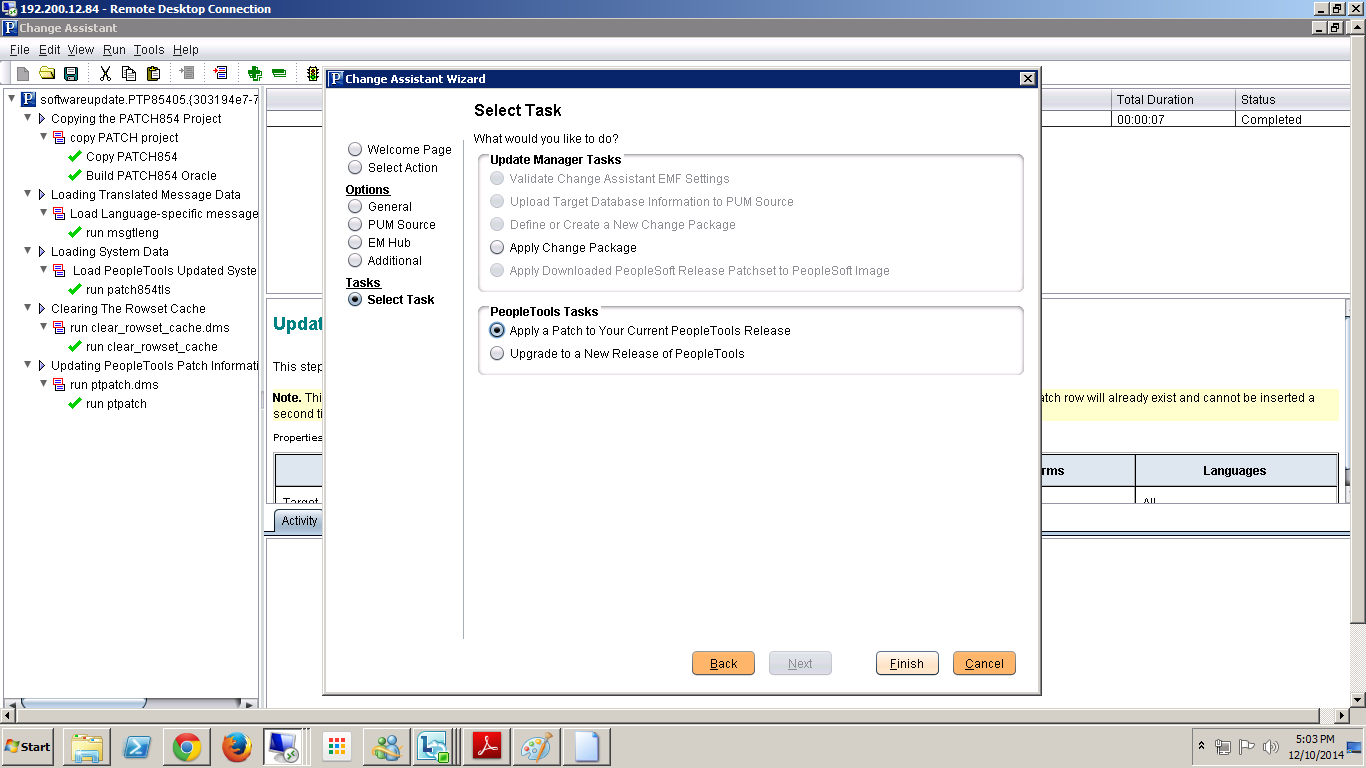 Oracle Peoplesoft : Upgradation of PeopleTool 8.54 to 8.54.05 Using ...