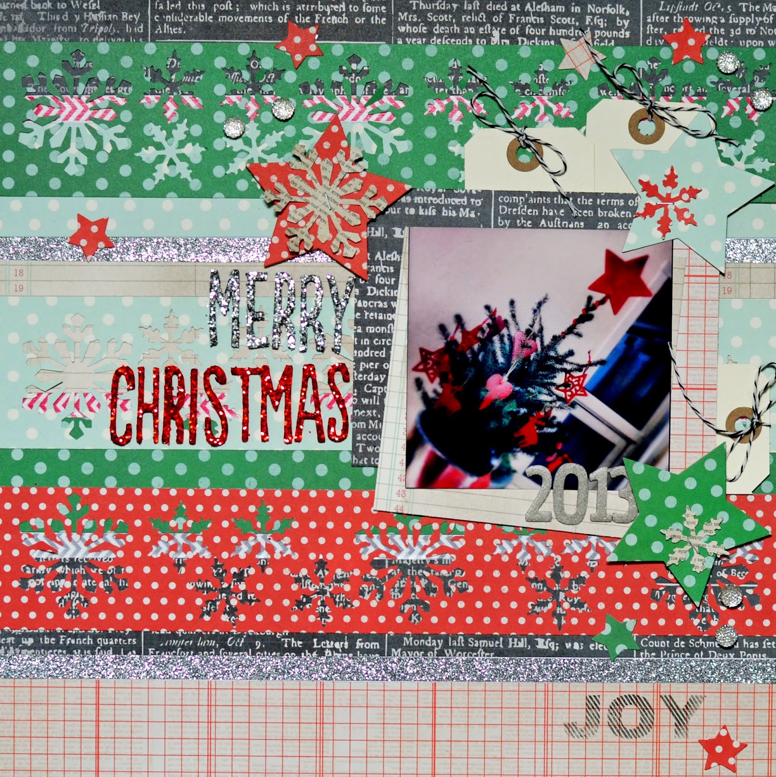 Merry Christmas - Scrapbook Layout with Pebbles - the scrappy mermaid
