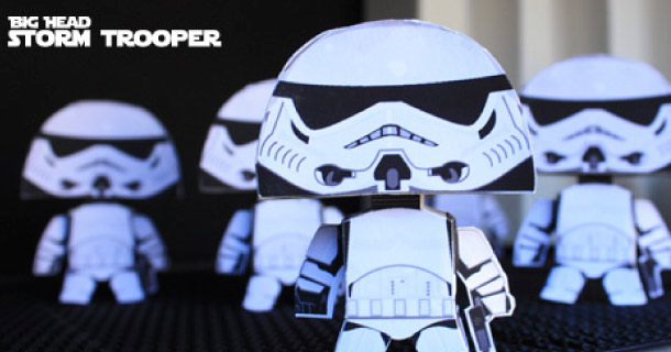 Star Wars : Big Head Strormtrooper Paper Toy | Paperized Crafts