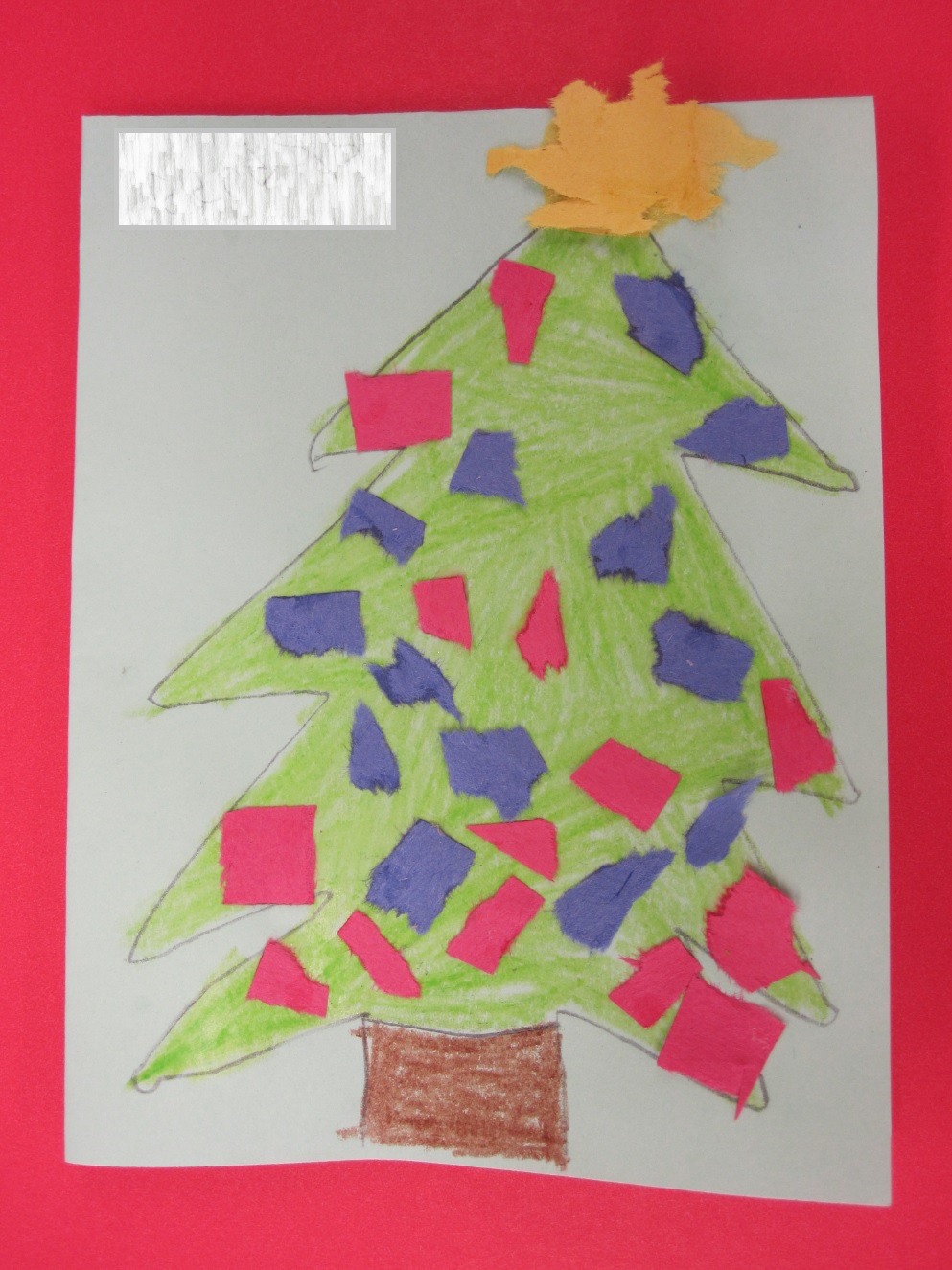 Teacher Ink: Christmas Card Craft - Torn Paper Art Tree