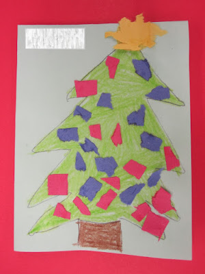 Teacher Ink: Christmas Card Craft - Torn Paper Art Tree