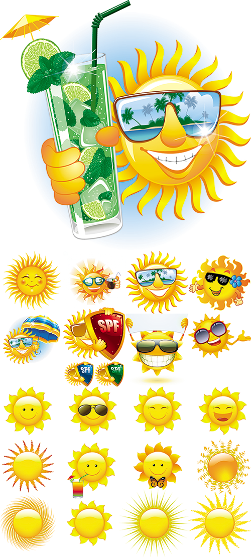 Блог Колибри: Elements of Summer Sun vector art