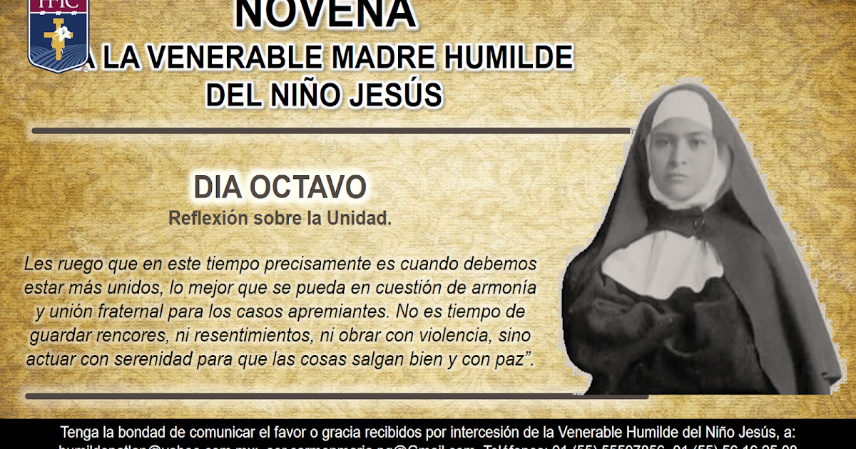 Madre Humilde del Niño Jesús: Noveno día 8 (15 de junio)