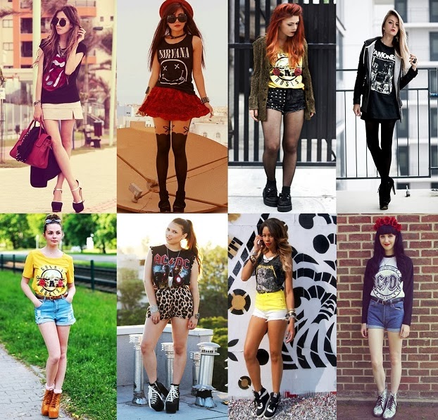 Looks com camiseta de bandas-Galera Fashion