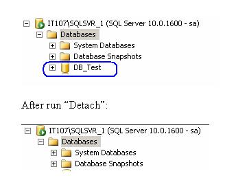 sharing: Example of Detach Database Using Syntax SQL - sp_detach_db