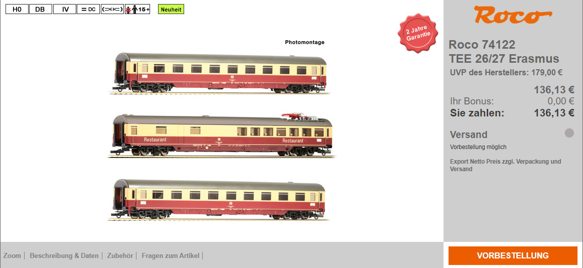 Roco 74122 TEE 26/27 Erasmus