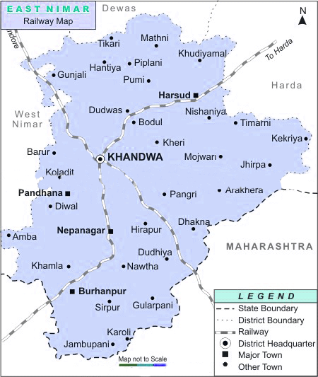 Rail-Map-india: Eastnimar_railway_map