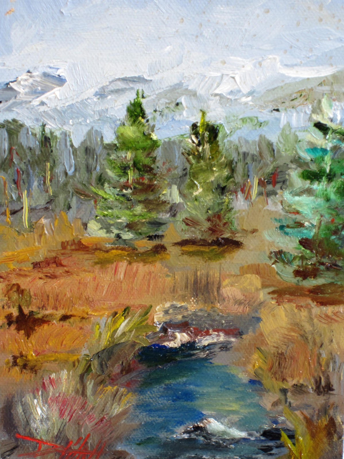 Painting of the Day, Daily Paintings by Delilah: Distant Mountain ...