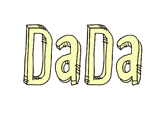 Leap of Desire: dada word design in different colors