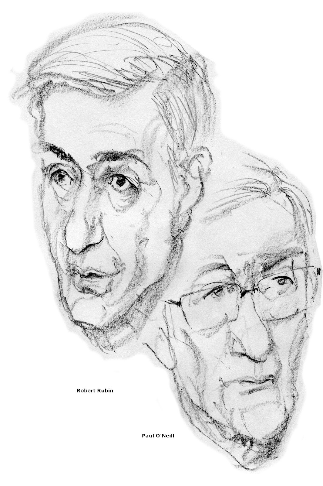 daily drawings: Robert Rubin / Paul O'neill