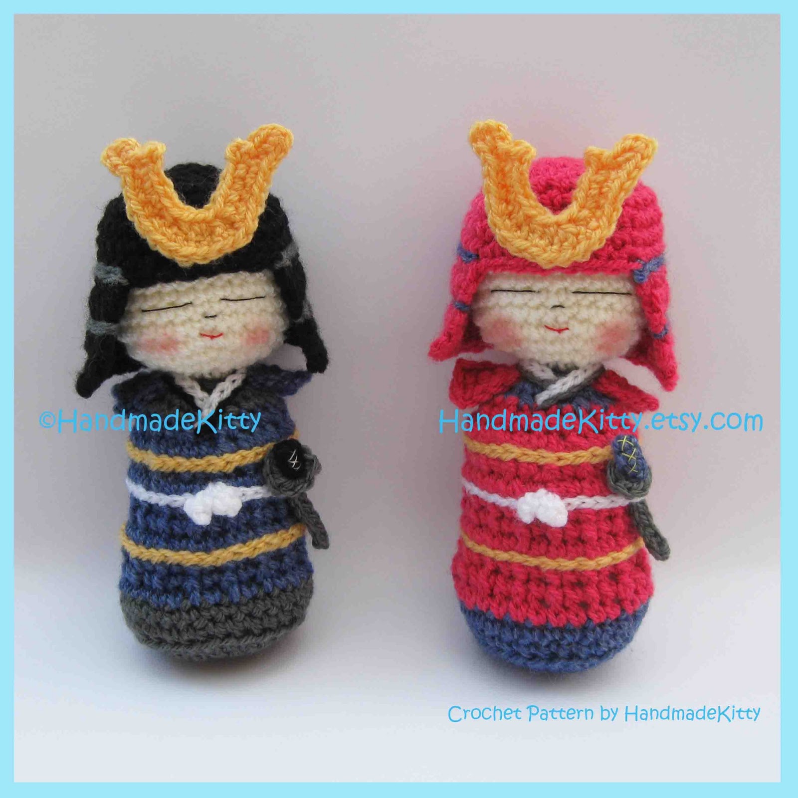 HandmadeKitty: Samurai Kokeshi Amigurumi PDF Crochet Pattern by ...
