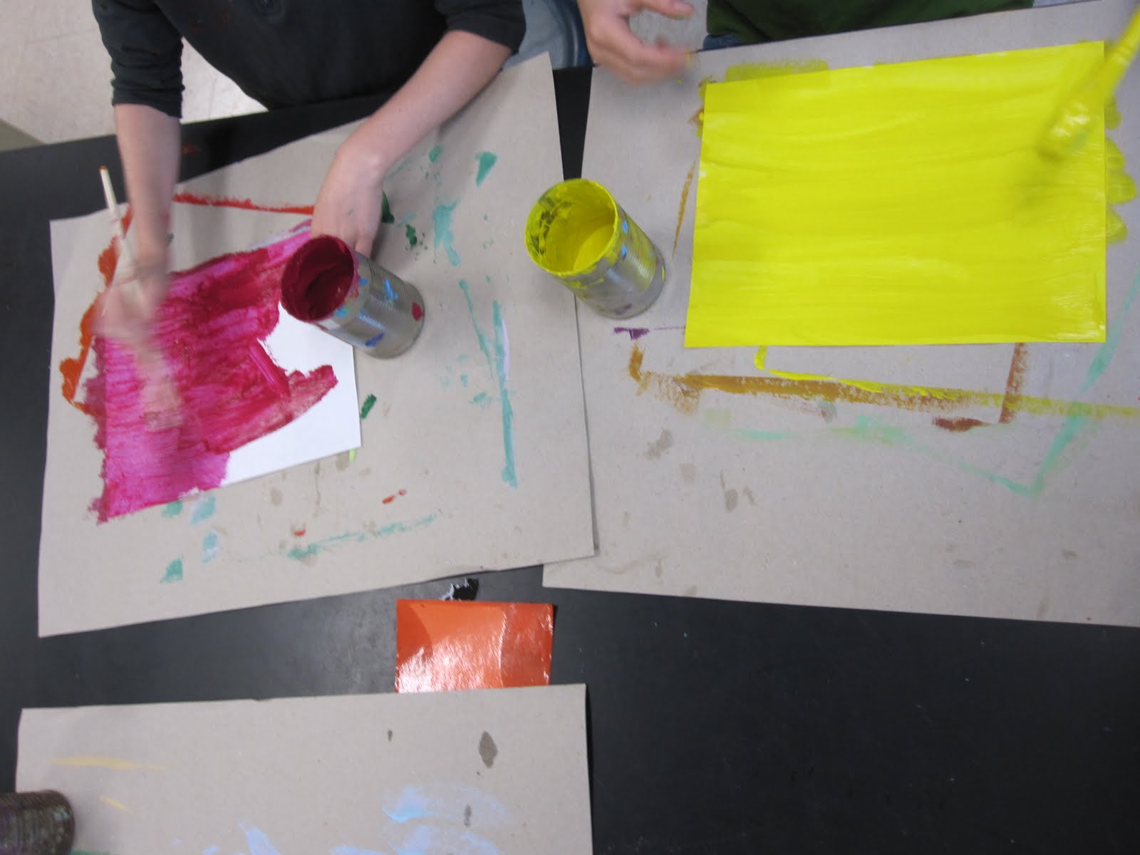 South School Art Studio: Fourth Grade Painted Paper Collage