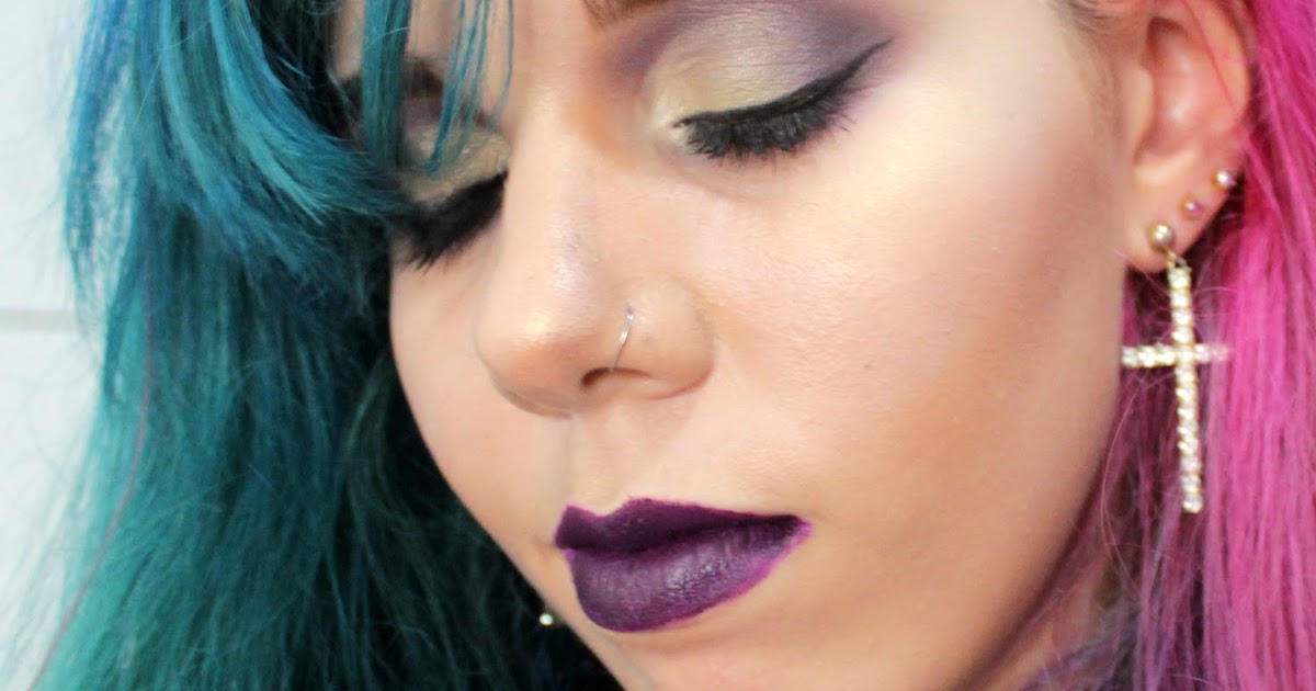 Mundo Perdido da Carol: Tutorial de Make: Roxo com Dourado