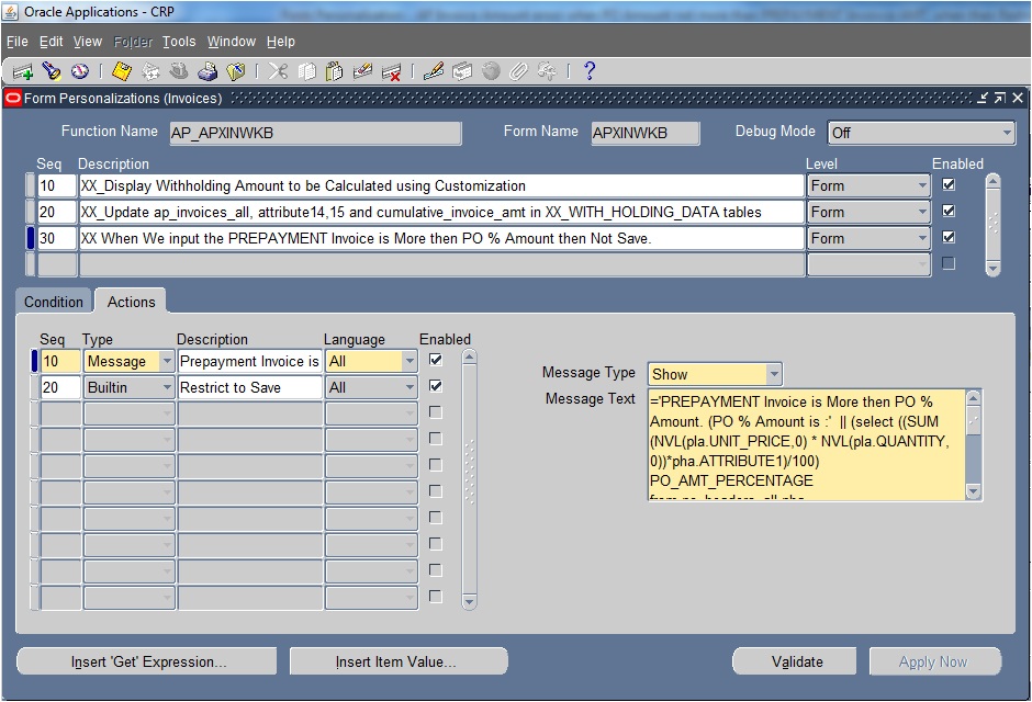 Danish Halim: Form Personalization - AP Invoice Amount Get Error when ...