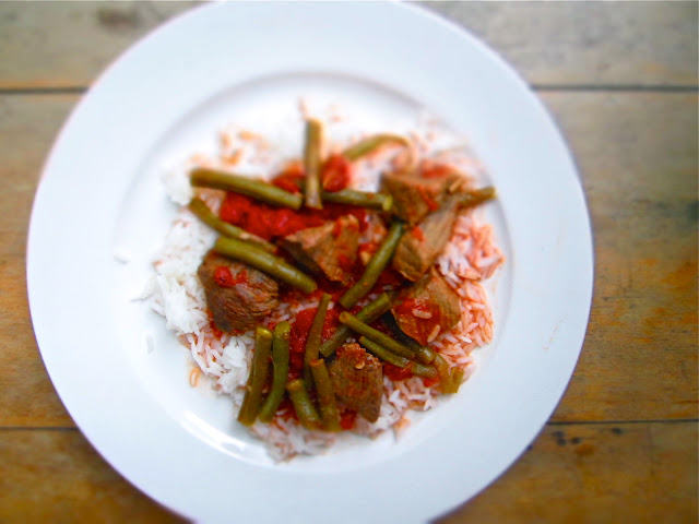 Milk & Mode: Fasoolya Khadra (Beef and Green Bean Stew)