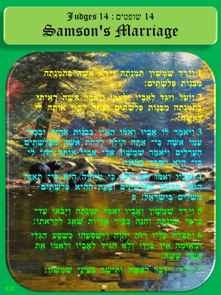 SENI MEMBENTUK GAMBAR: Judges 14 :שופטים 14 Samson's Marriage