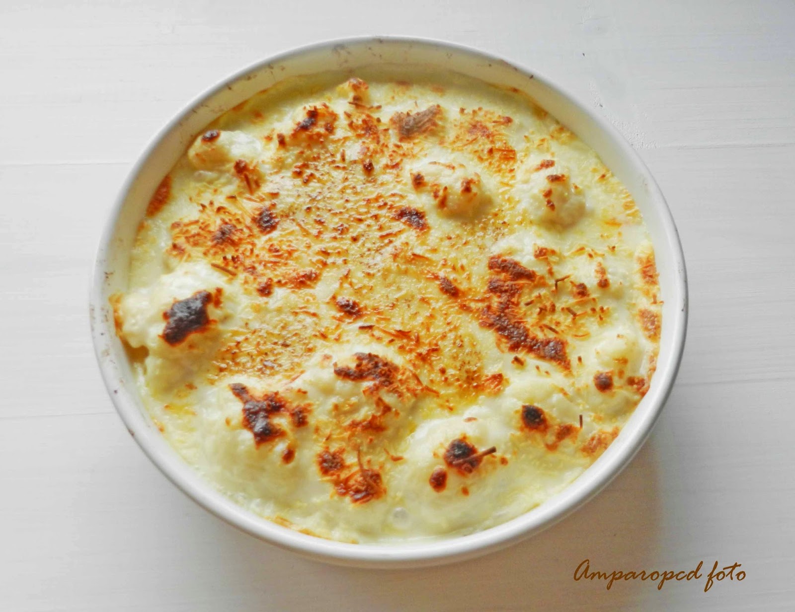 Cocinando en casa: Coliflor con bechamel gratinada