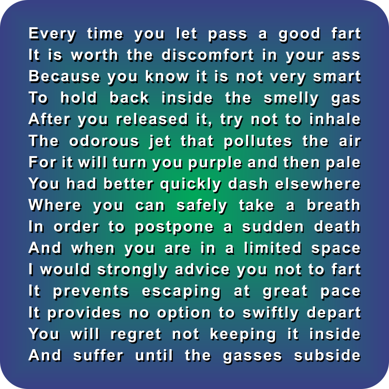 Realm of Light: A good fart is worth the pain in your ass