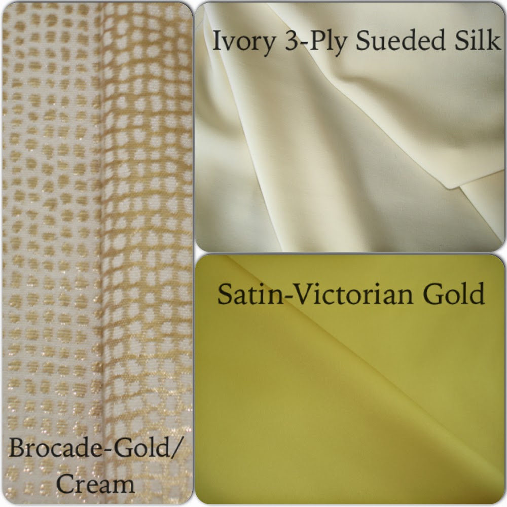 November MWP: Ivory 3-ply Sueded Silk, Satin-Victorian Gold and Brocade ...