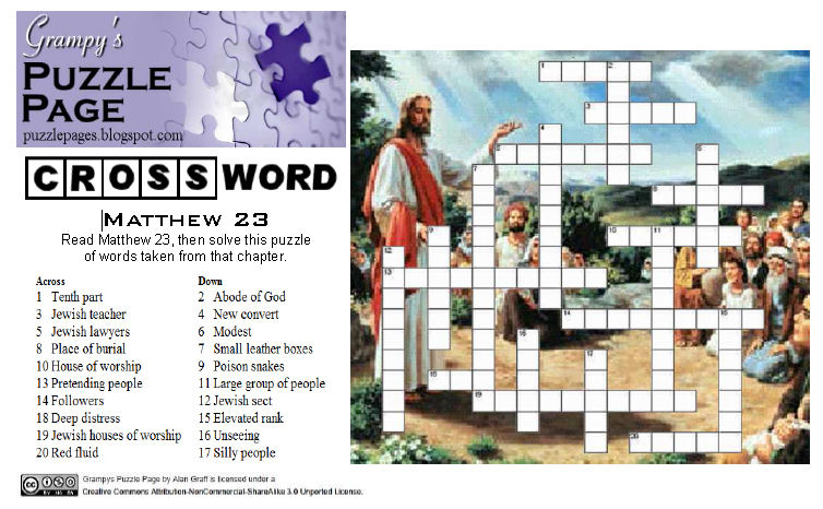 Grampy's Puzzle Page: Crossword: Matthew 23