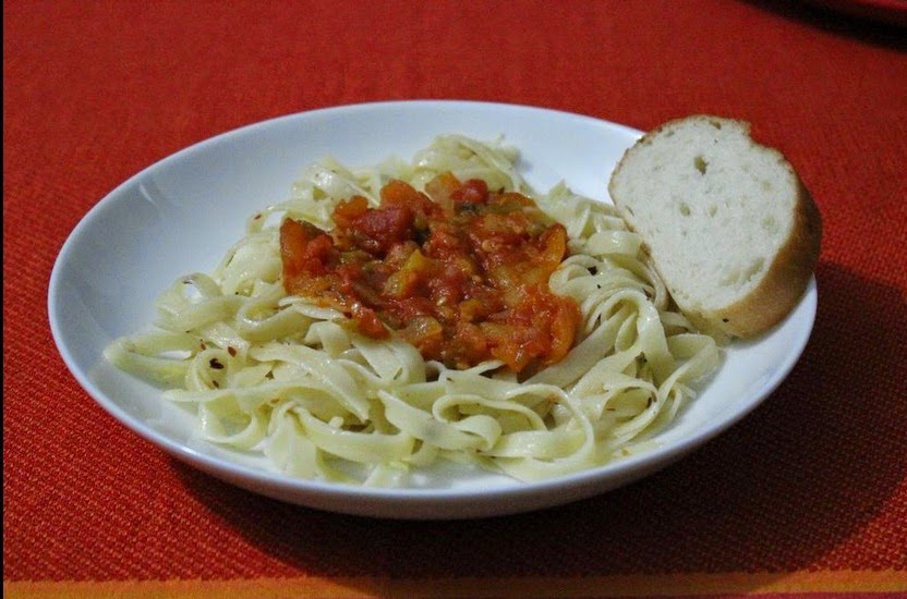 exotic-n-easy cooking: Tagliatelle (Ribbon) Pasta in Red Sauce
