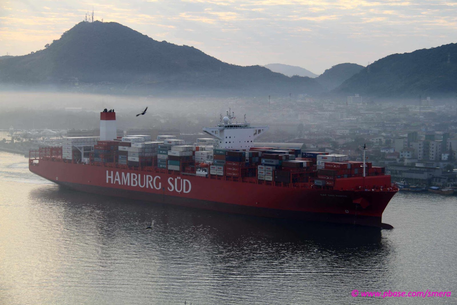 Santos Shiplovers: M/S Cap San Marco / LXCQ - Suspendendo de Santos em ...