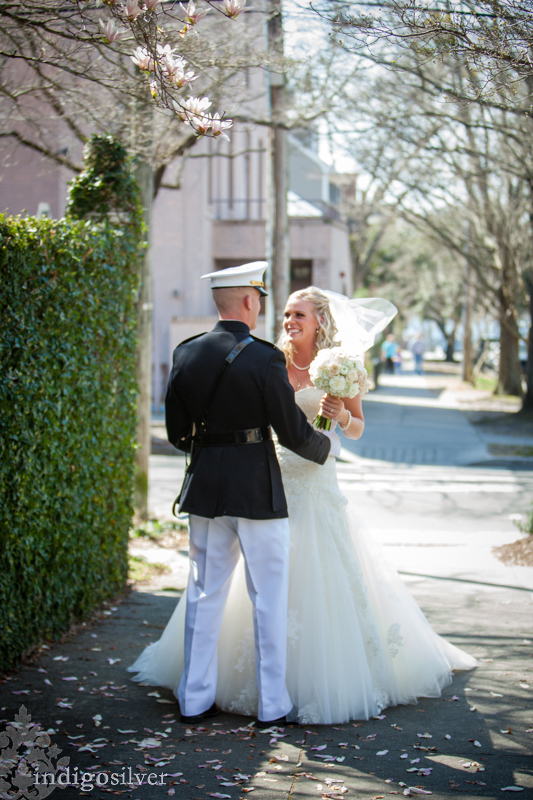 megan and pat | military wedding at balcony on dock | wilmington ...