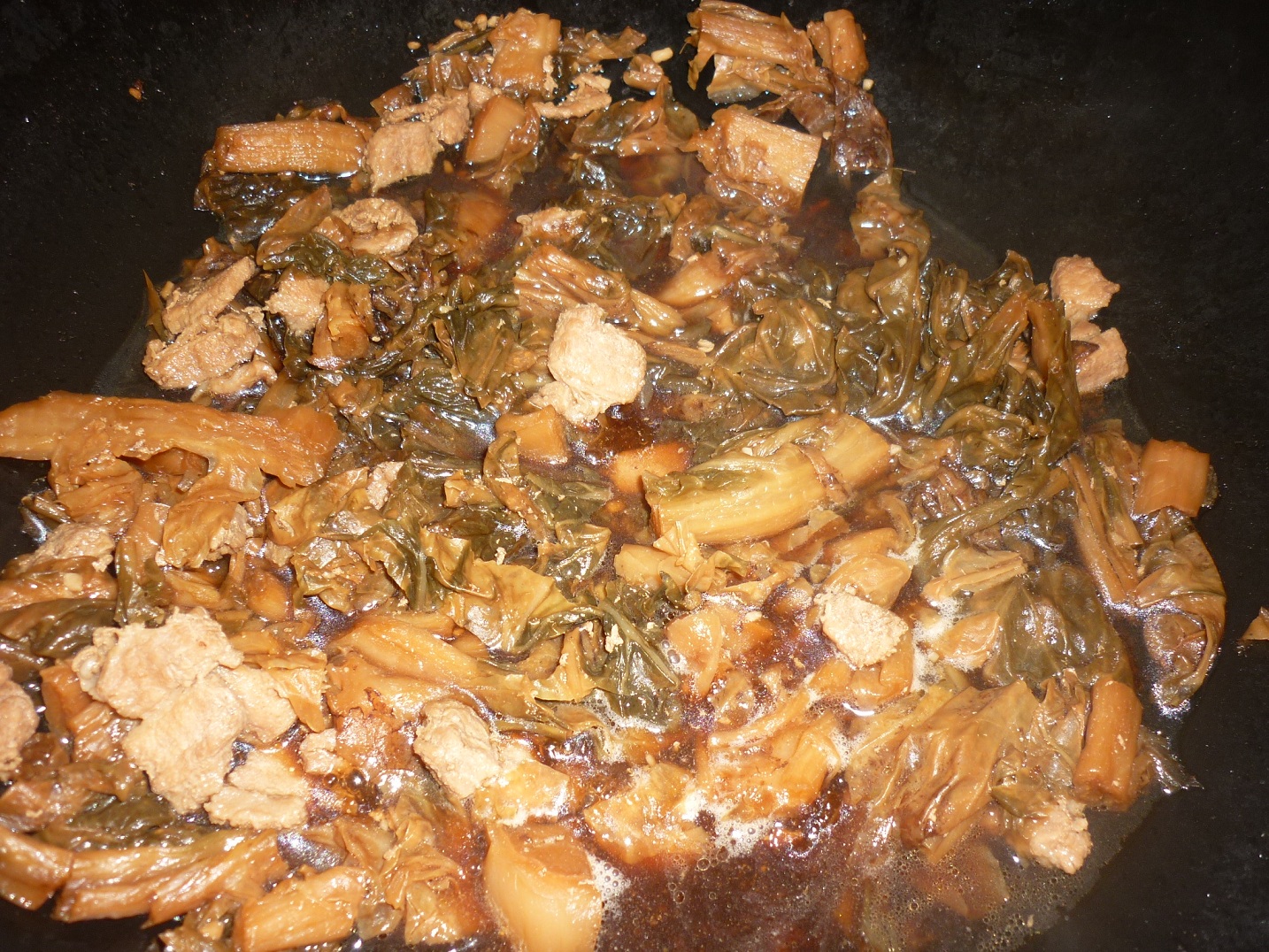 Painted Lips: Mui Choy with pork belly and Stir-fry radish with minced pork