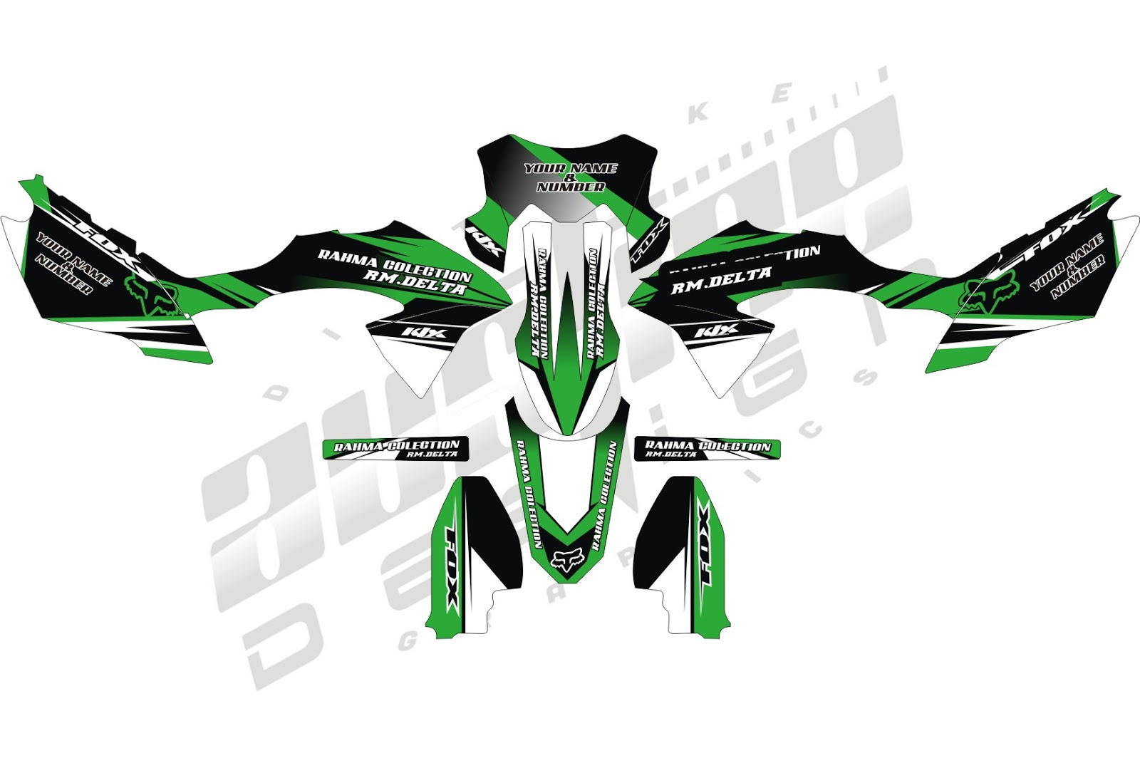Decal new Klx & dTx 2015-2016 - DECALS MOTOCROSS CUSTOM GRAPHICS