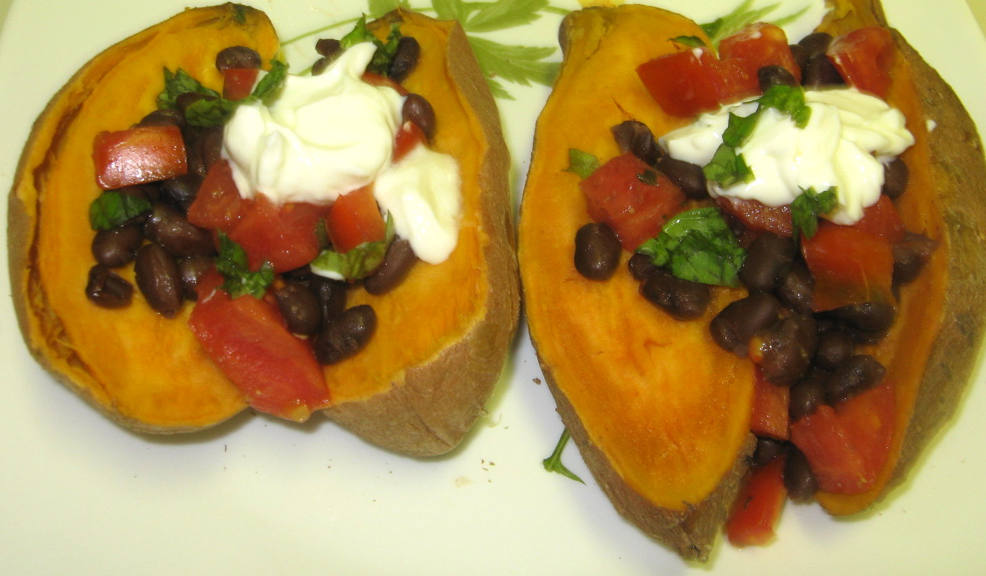 Black Bean-Smothered Sweet Potatoes