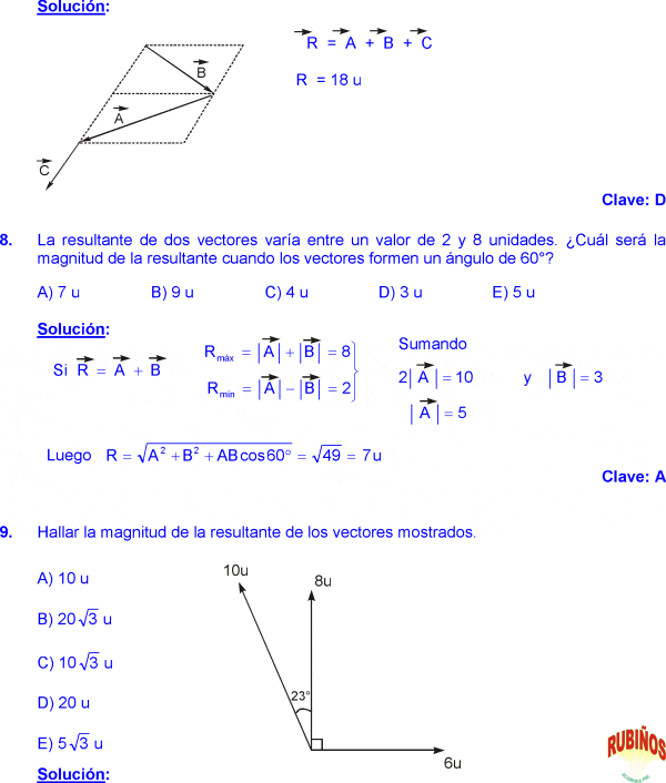 EJERCICIOS DE VECTORES RESUELTOS PDF