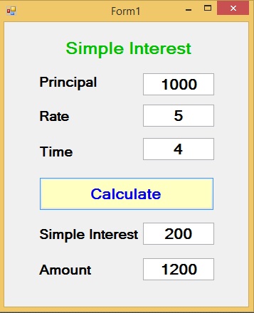 Calculation of Simple Interest ~ CSPrograms4u
