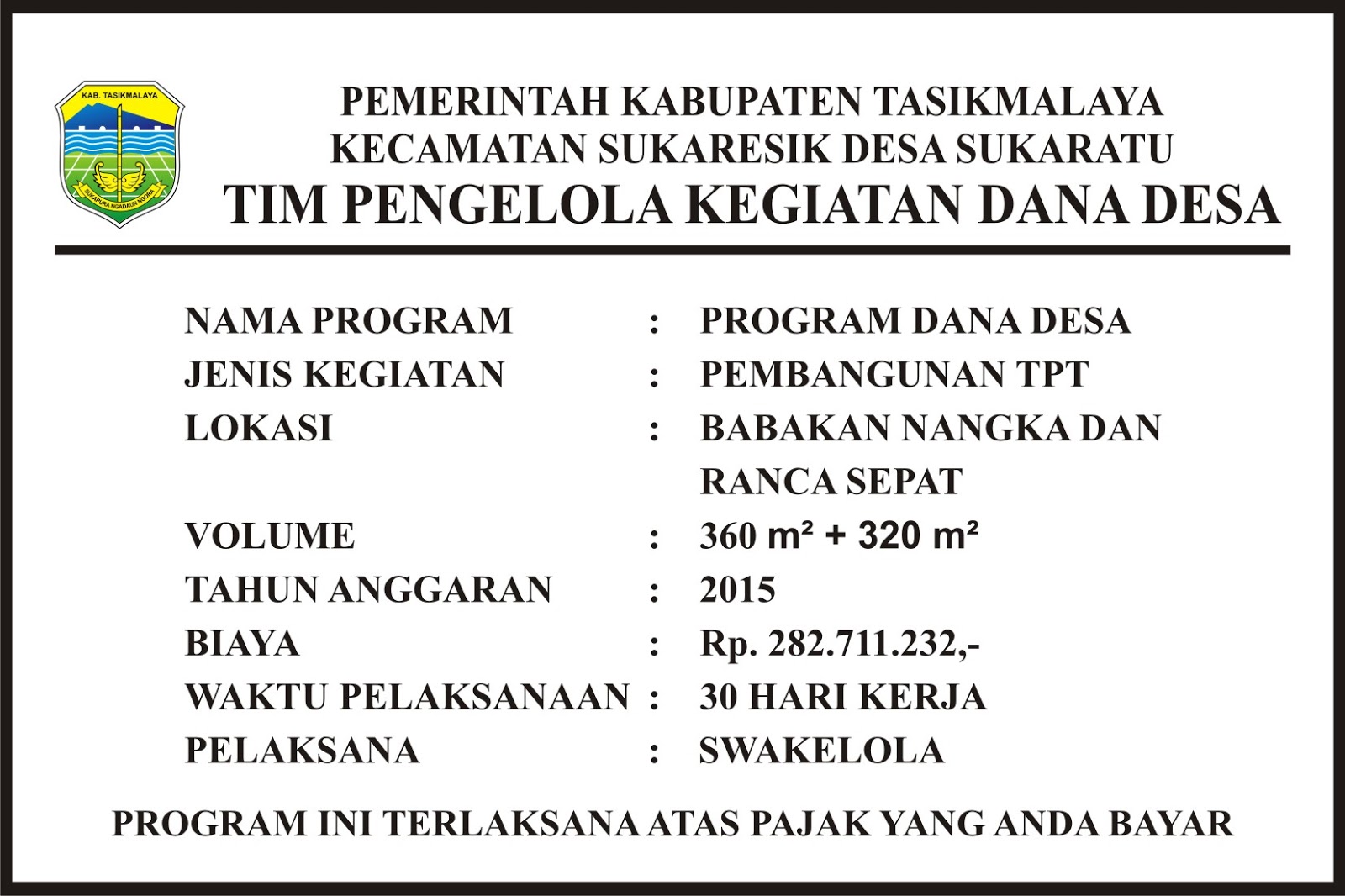 Contoh Spanduk Papan Proyek.cdr - KARYAKU