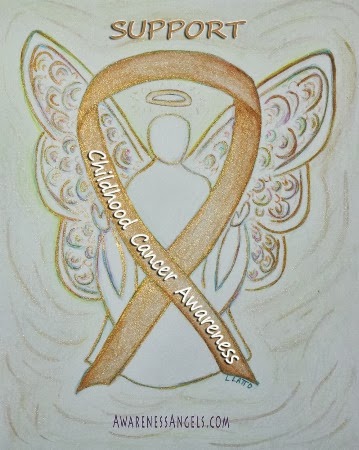 Awareness Angels Art Project: Childhood Cancer Gold Awareness Ribbon Angel