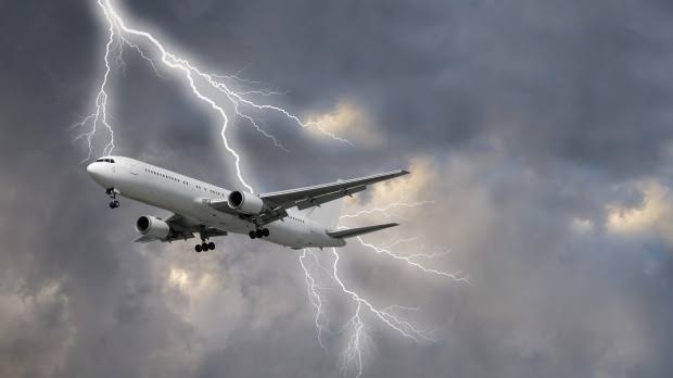 What happens when lightning hits an airplane?