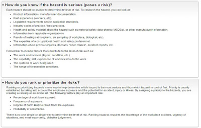 OSH The Journey: OSH Answers Fact Sheets - RISK ASSESSMENT