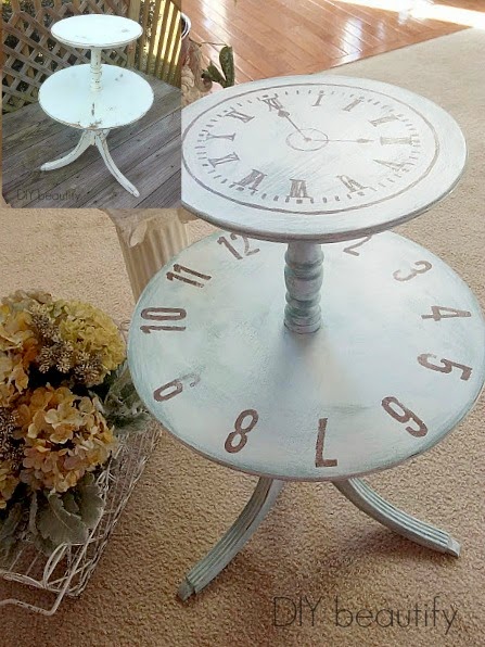 Clock Inspired Double-Tier Table - DIY Beautify - Creating Beauty at Home