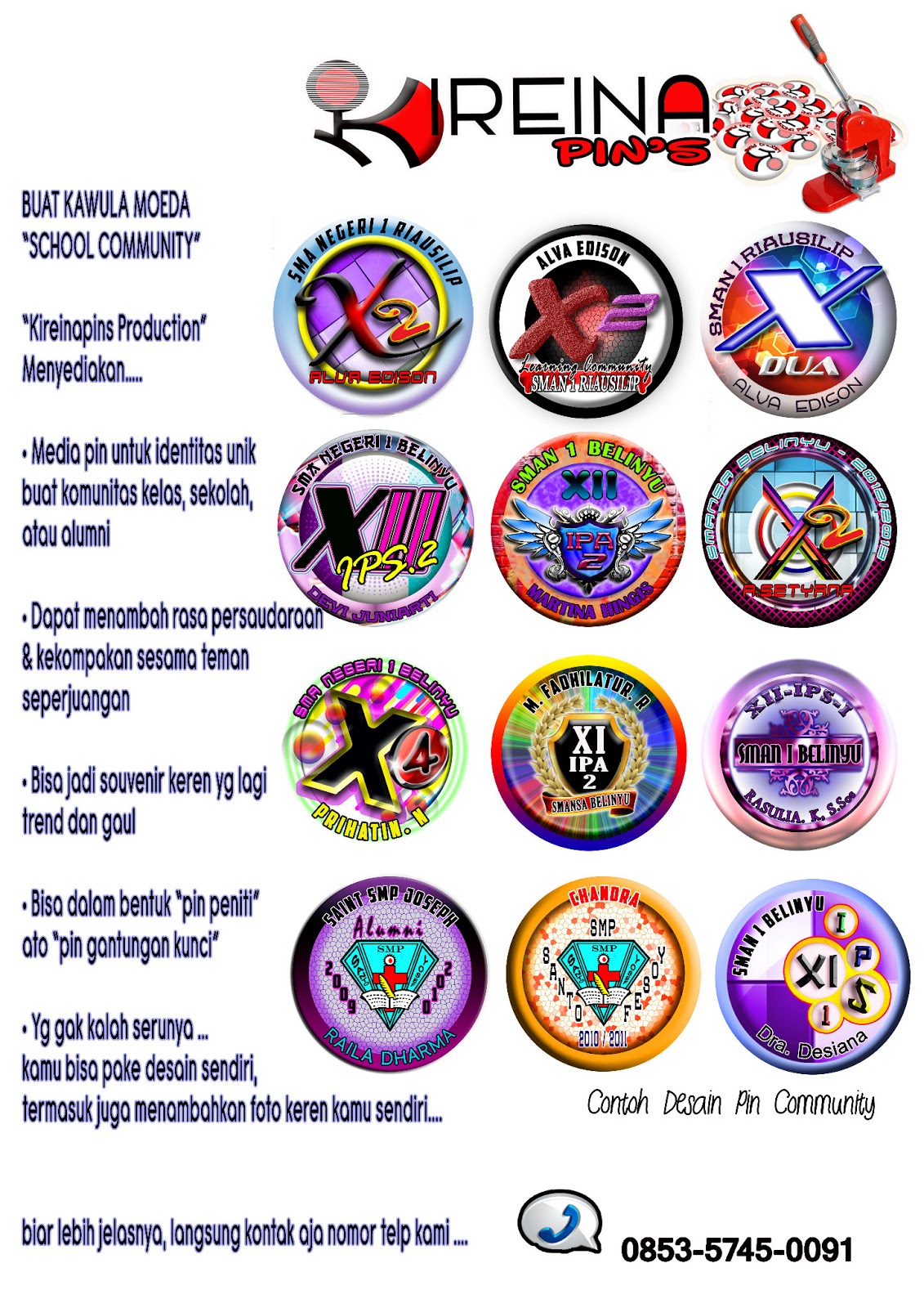 DESAIN PIN COMMUNITY SEKOLAH