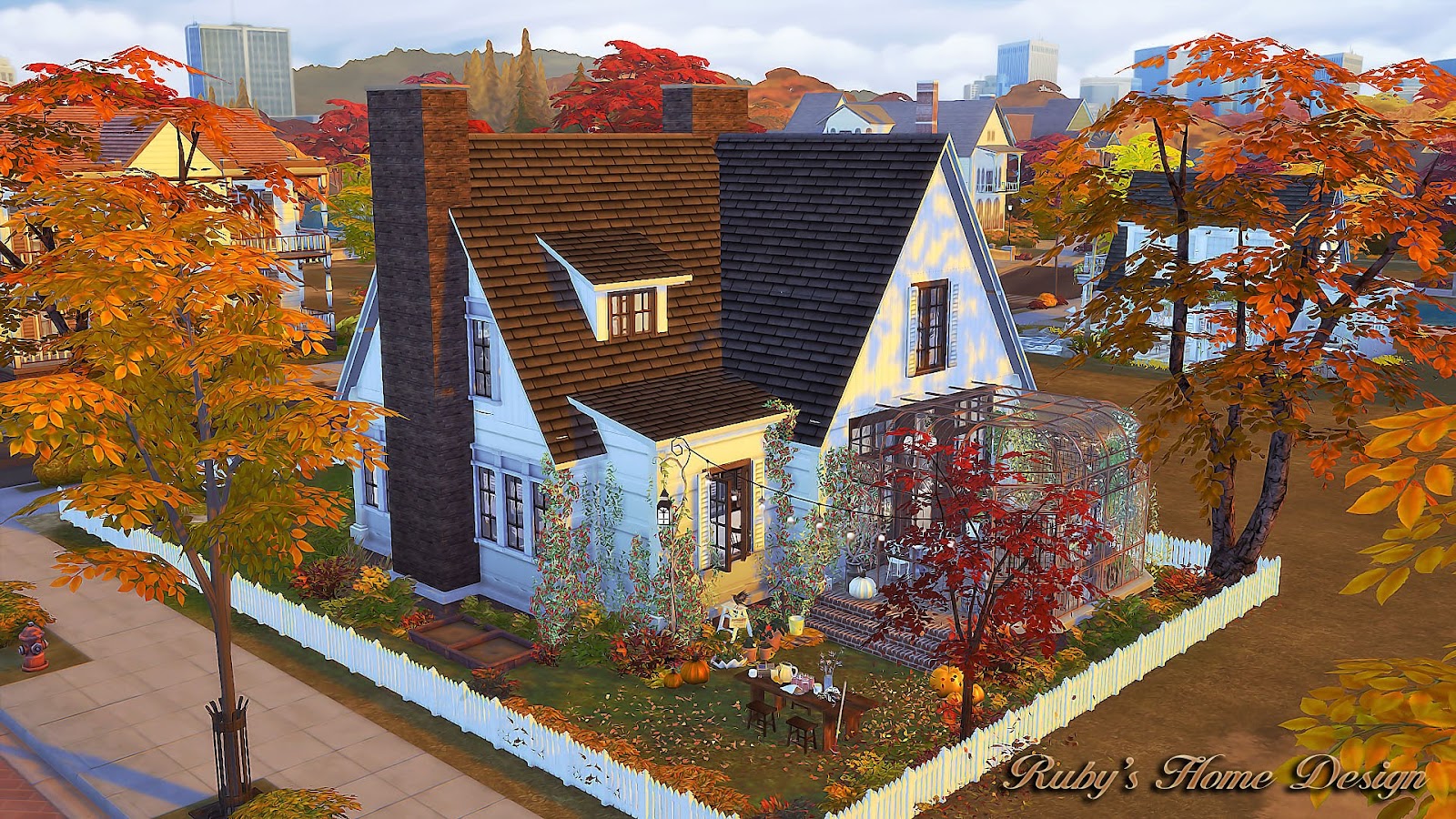 Sims4 Autumn Cottage 秋天的小屋 [Ruby Red Sims]