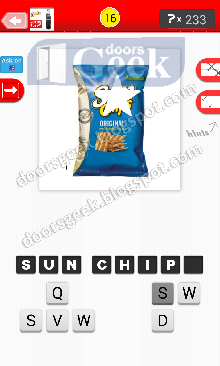 Guess The Food [Level 14-16] answer ~ Doors Geek