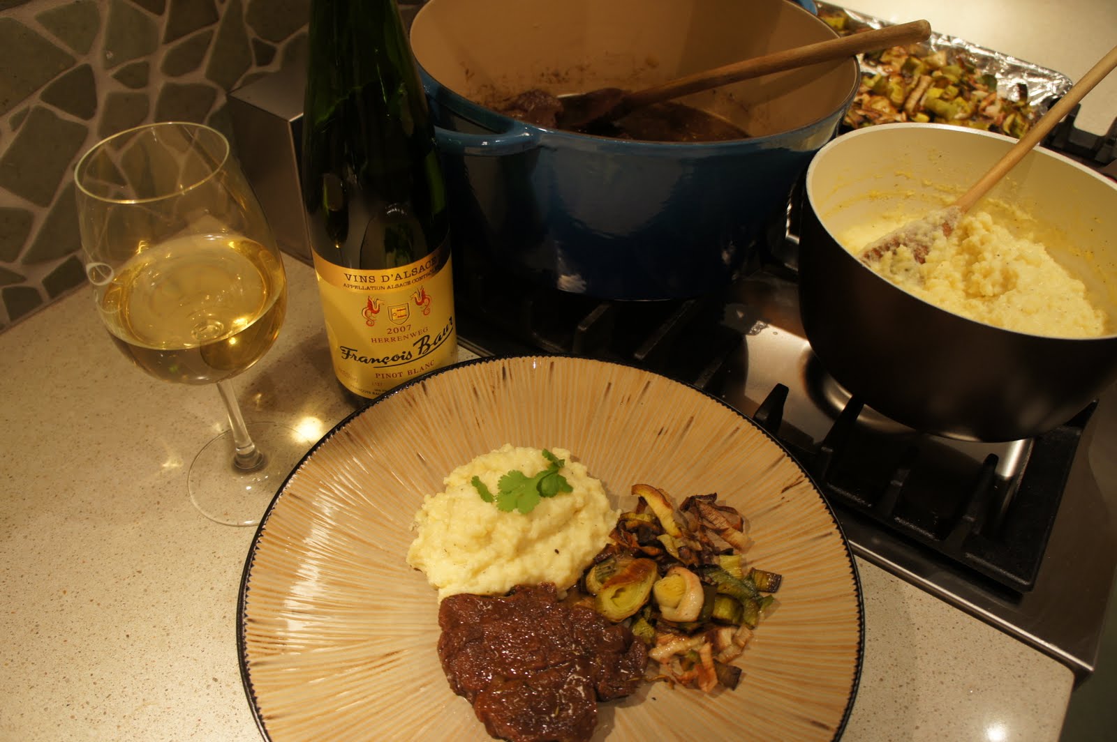 French Turbulence: Honeyed filet mignon and coconut polenta