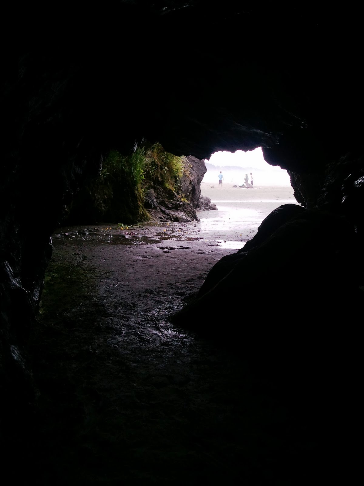 i found a cave on the pacific ocean next to a giant rock : r/pics