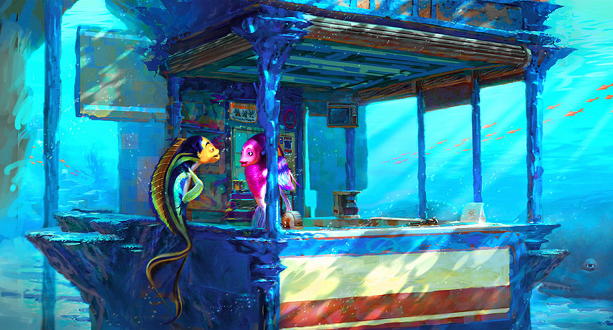 Living Lines Library: Shark Tale (2004) - Concept Art, Color Keys