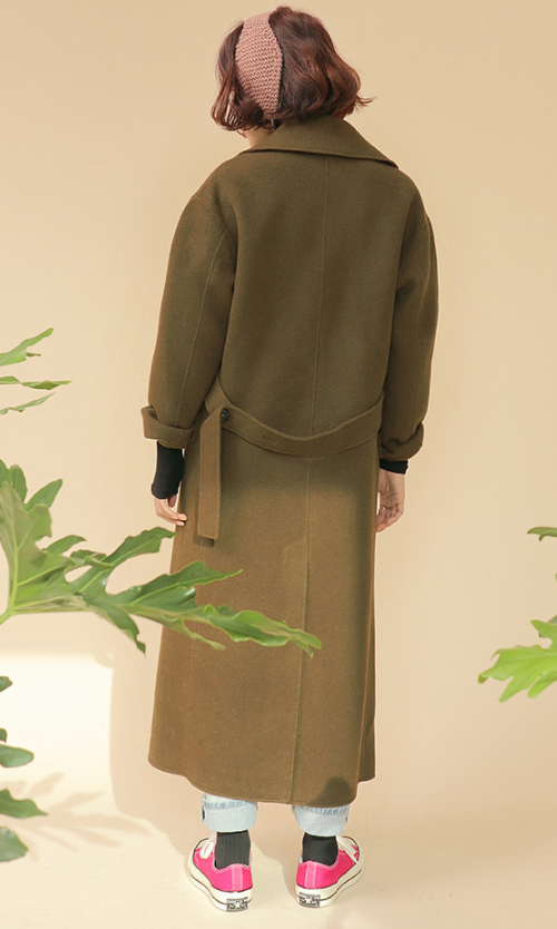 [Stylenanda] Buttoned Back Strap Double-Breasted Coat | KSTYLICK ...