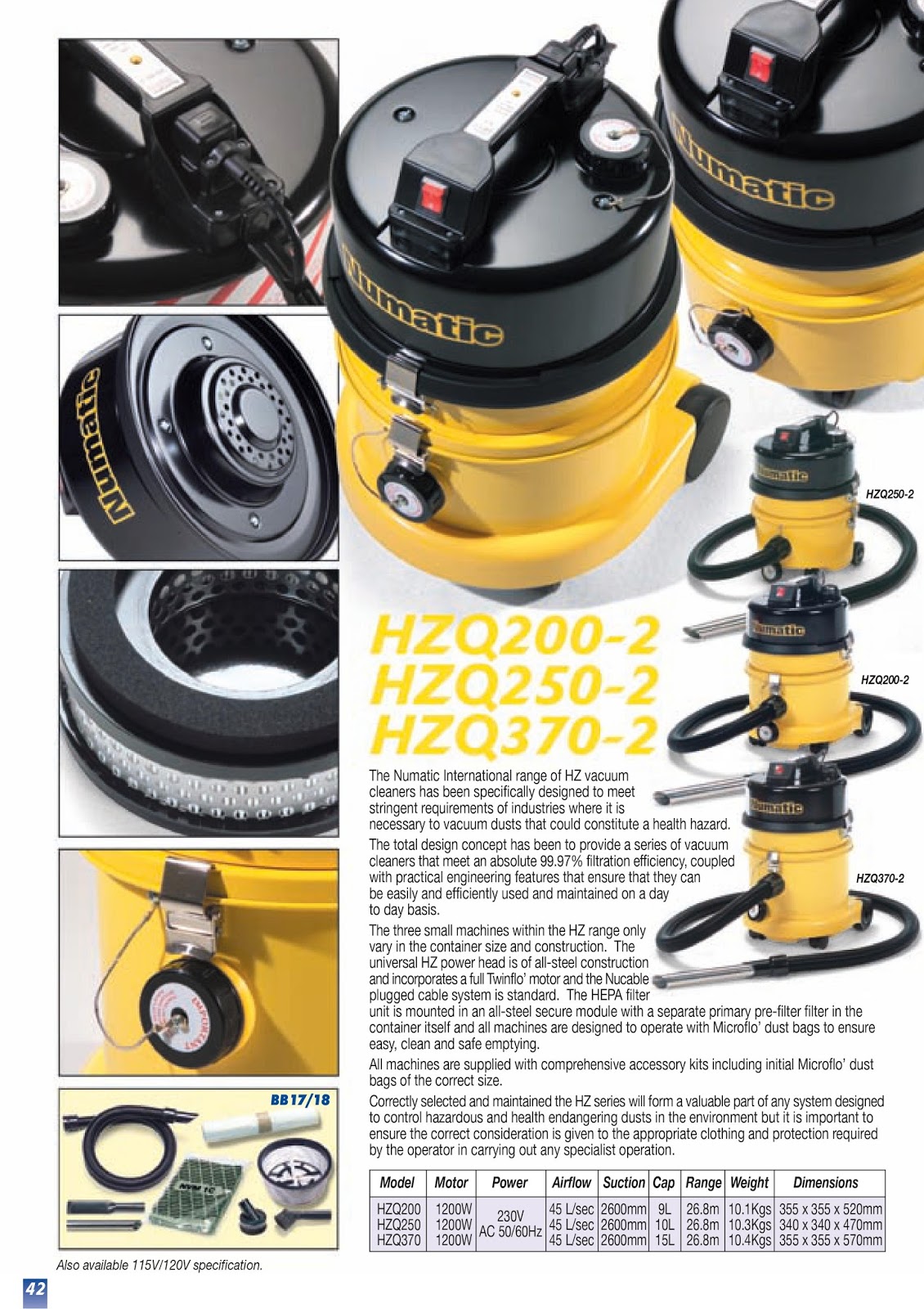 Numatic Cleancare 2007 Product Range