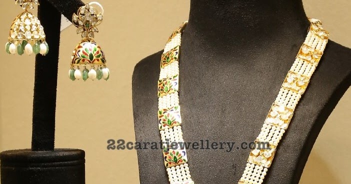Meena Work Pearls Long Chain - Jewellery Designs