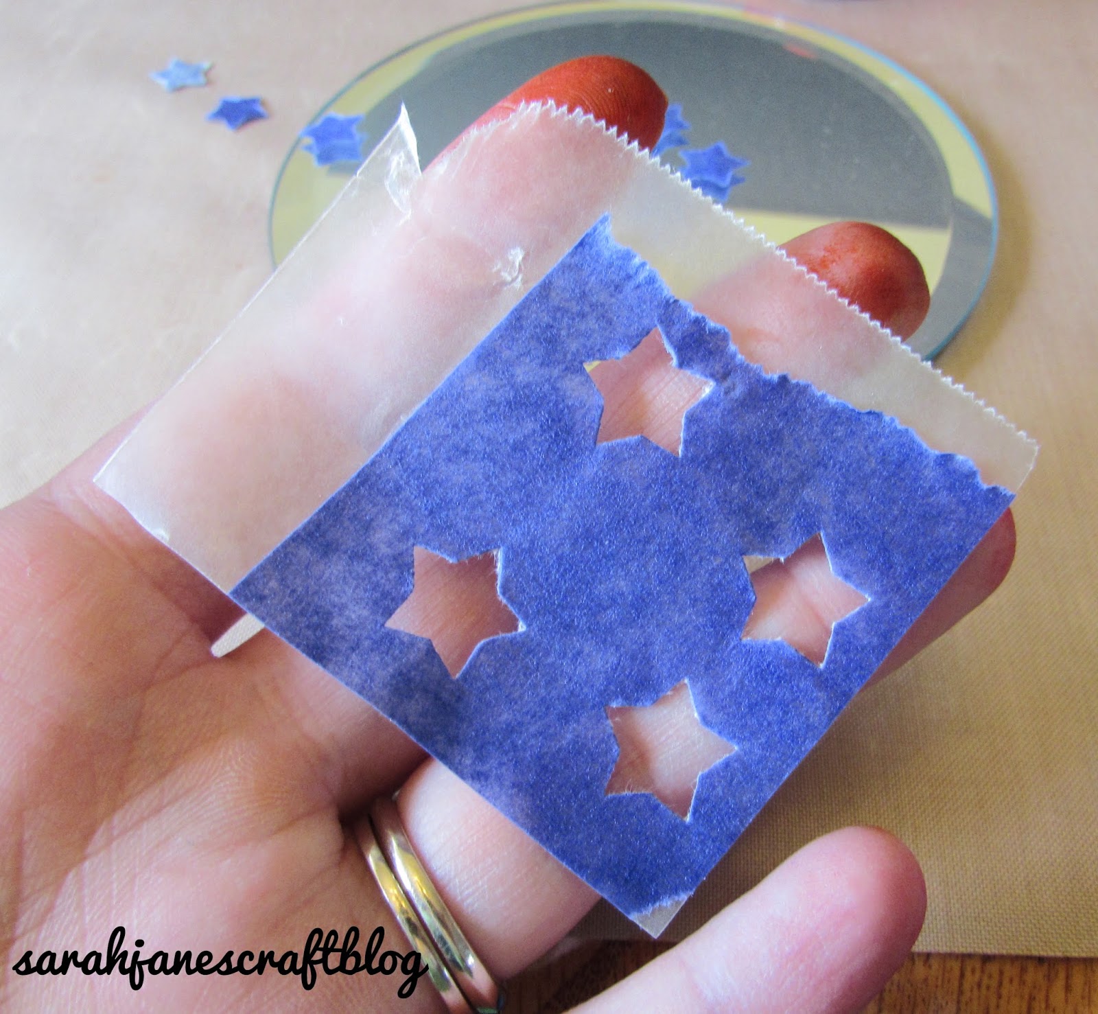 Alcohol Ink Stamped Mirror