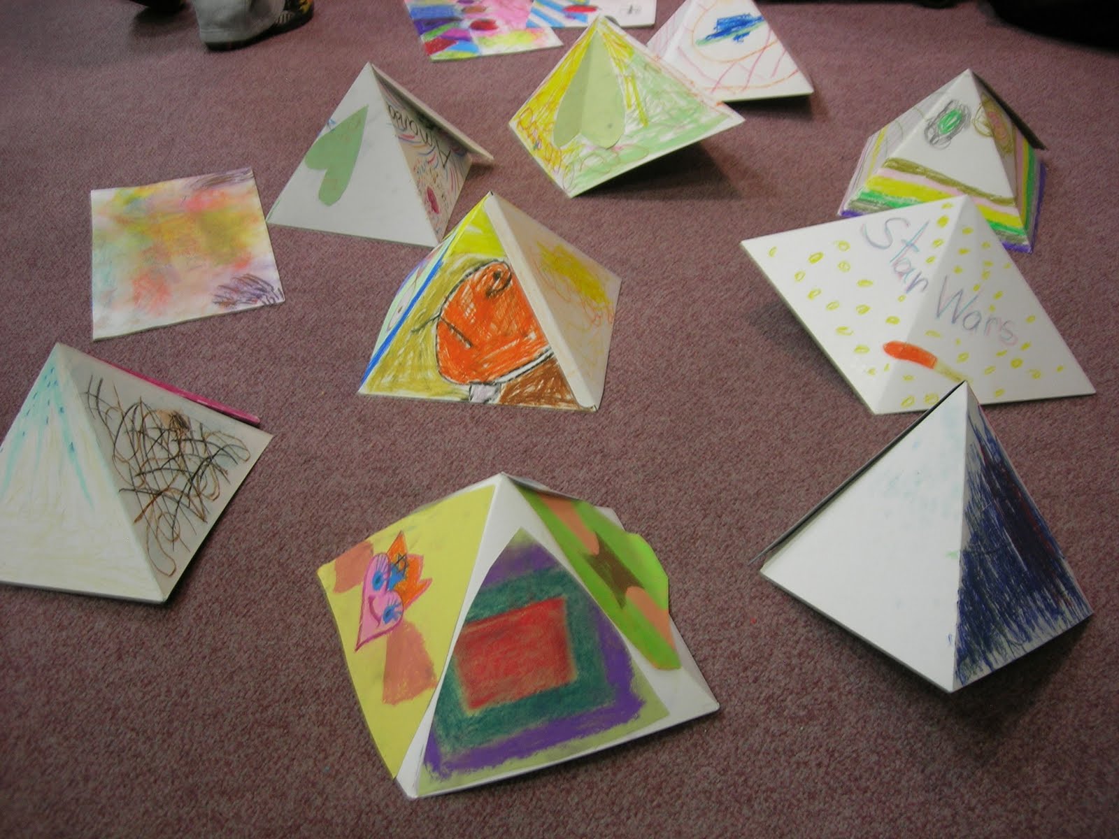 Artists For Kids: Mixed media pyramid sculptures