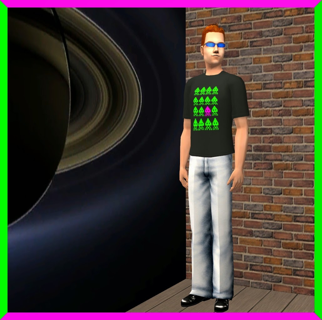 TheNinthWaveSims: The Sims 2 - Space Invaders Graphic Tees Outfits for Guys