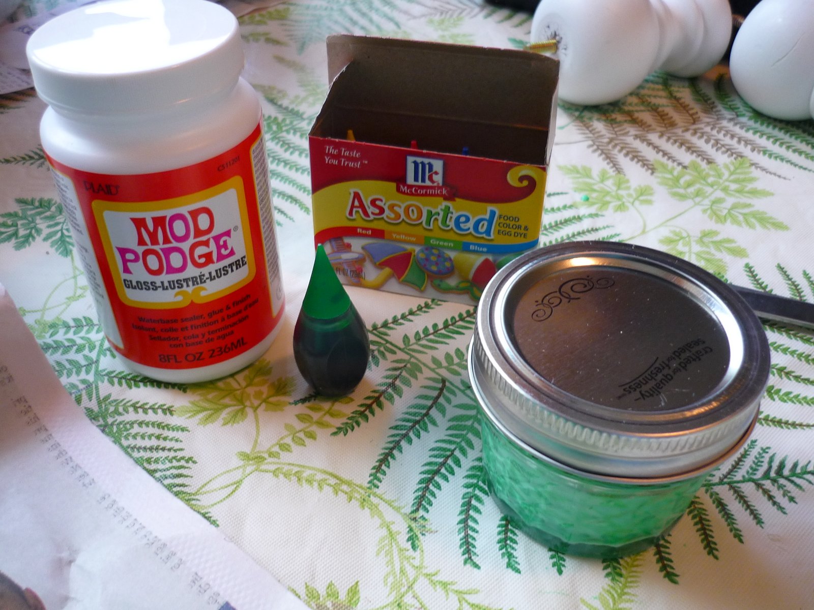 At Home in English Valley: Making Colored Glass With Mod Podge